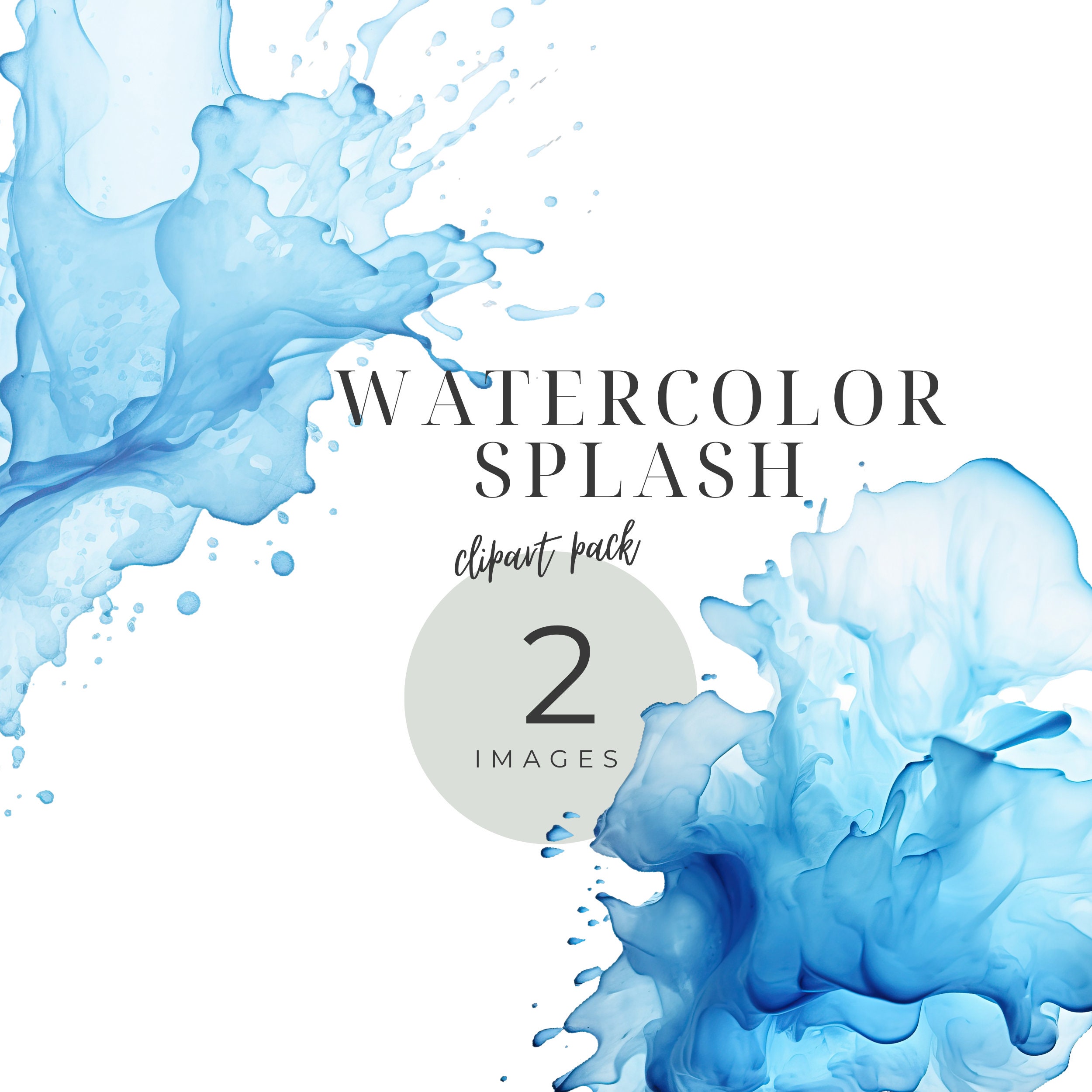 Pastel Watercolor Alcohol Ink Splash Clipart, Blue Paint Color Splash ...