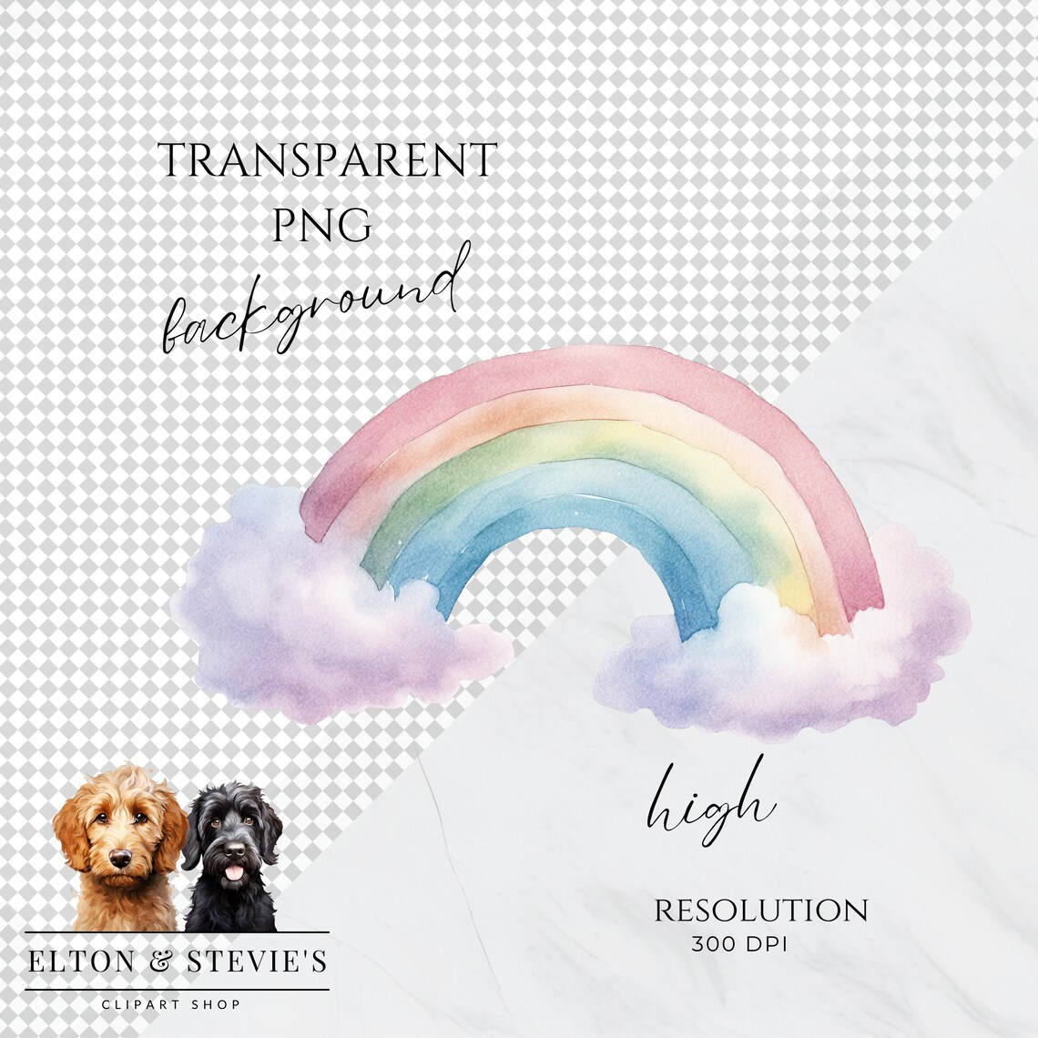 Pastel Color Rainbow Clipart, Boho Rainbow Clipart With Flower, Cloud ...