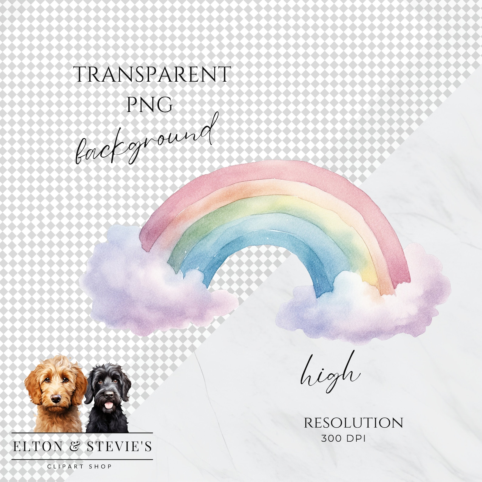 Pastel Color Rainbow Clipart, Boho Rainbow Clipart With Flower, Cloud ...