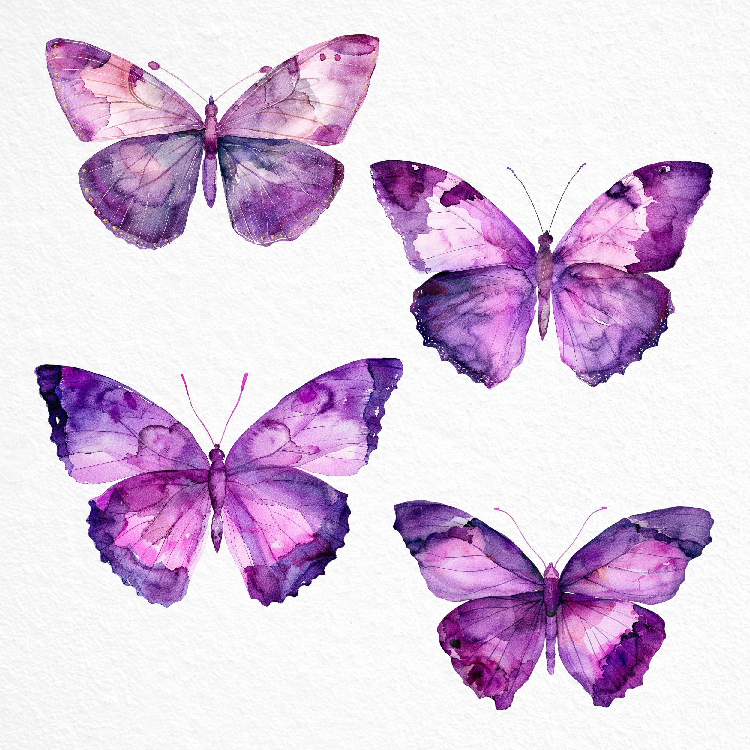 Purple Butterfly Clipart, Pink and Purple Butterflies Clip Art, Pastel ...