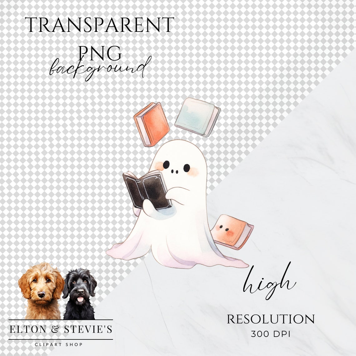 Ghost Reading Book Clipart, Teacher Ghost Clipart, Groovy Teacher ...