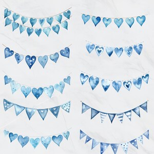 Watercolor Bunting Flag Clip Art, Bunting Banner Clip Art, Party Flags ...