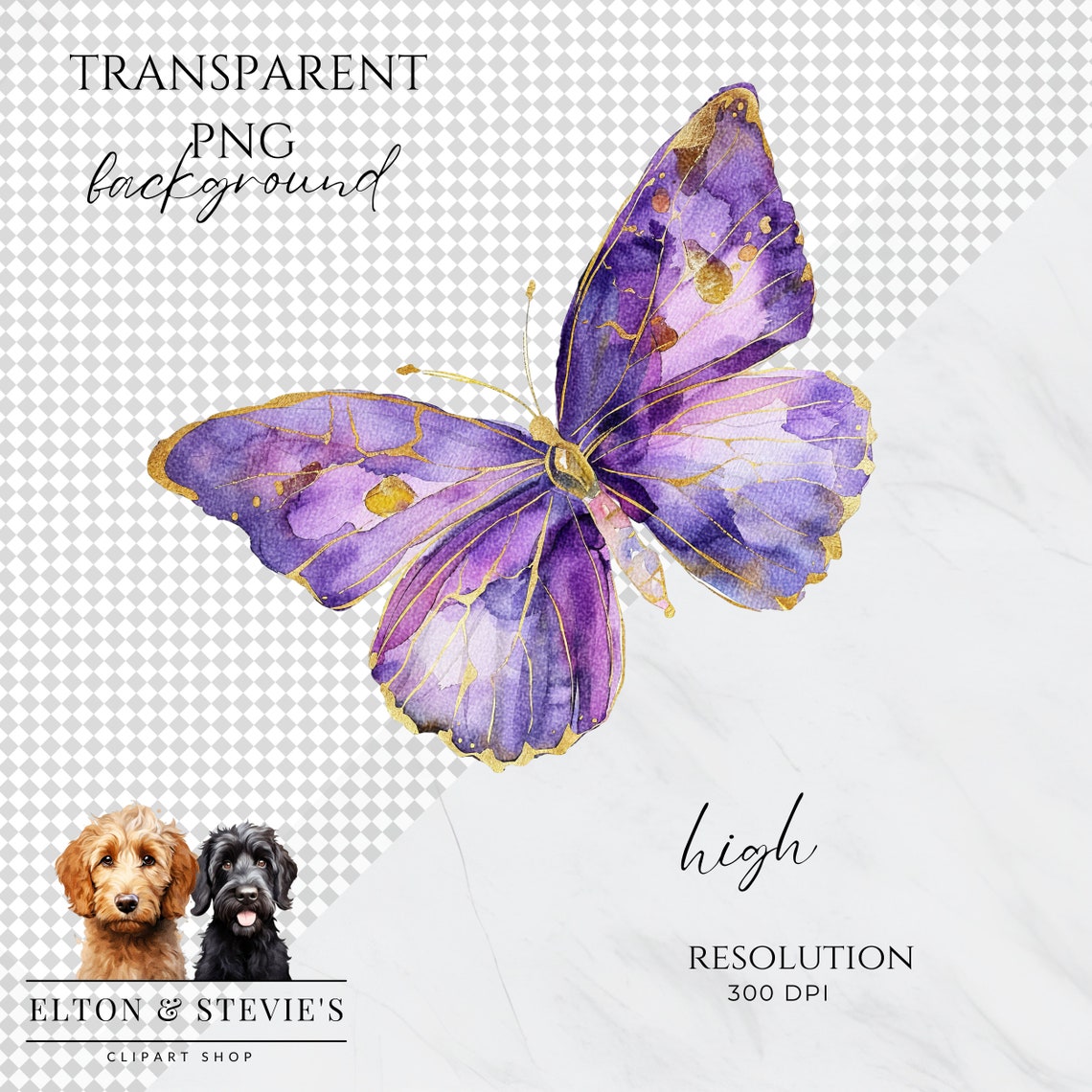 Purple Butterfly Clipart, Gold Glitter Butterflies Clip Art, Pastel ...