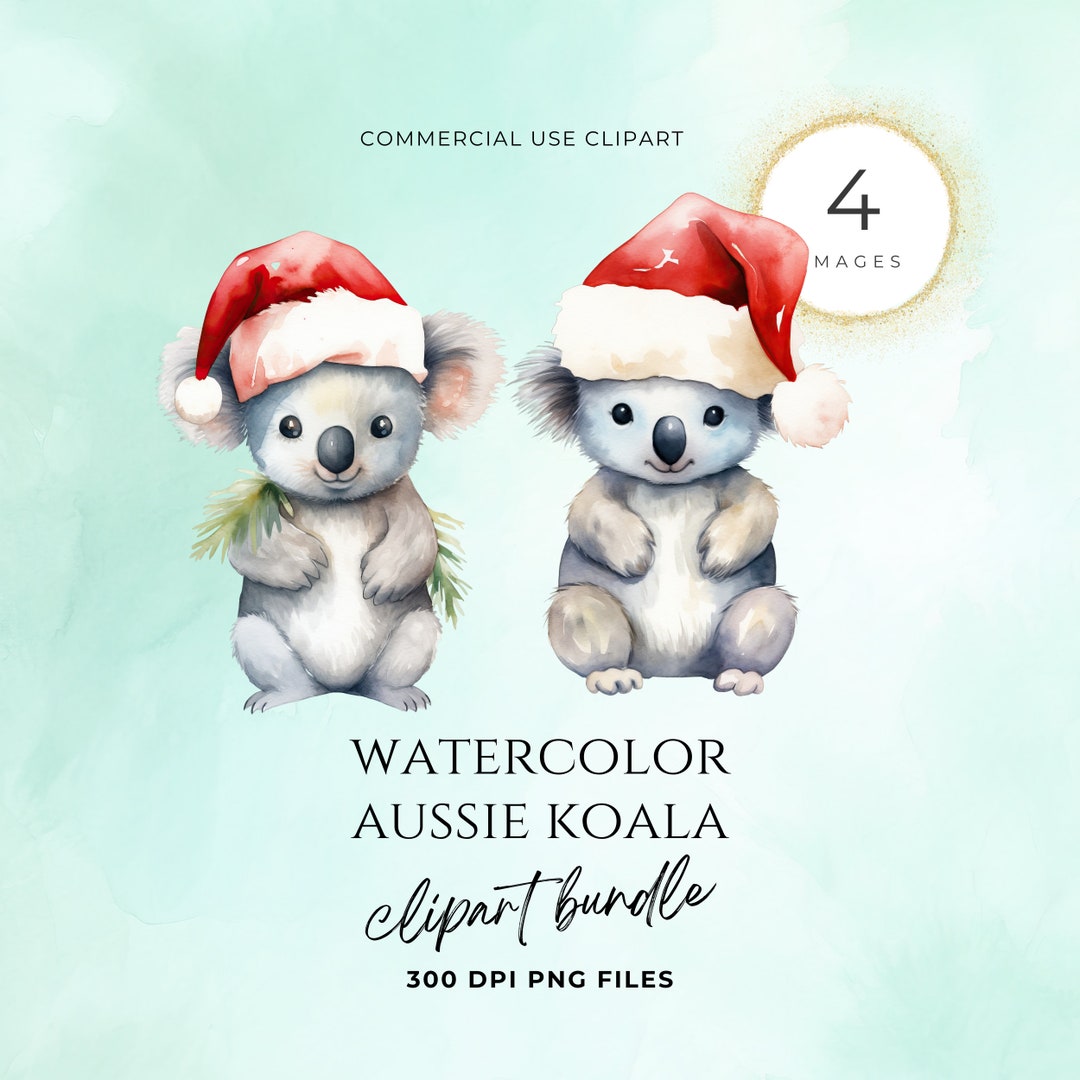 Australian Christmas Clipart, Australia Animals Clipart, Koala, Aussie ...