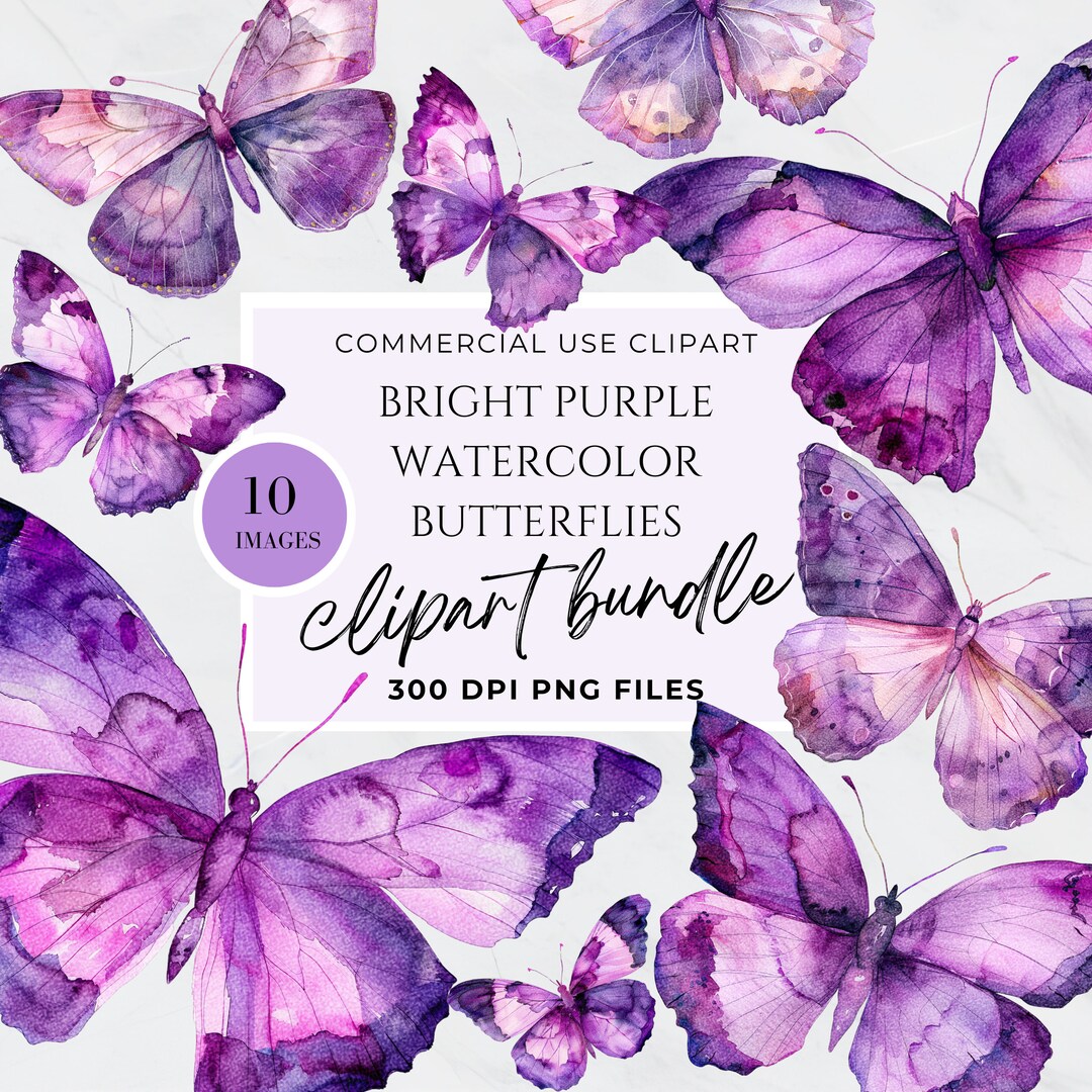 Purple Butterfly Clipart, Pink and Purple Butterflies Clip Art, Pastel ...