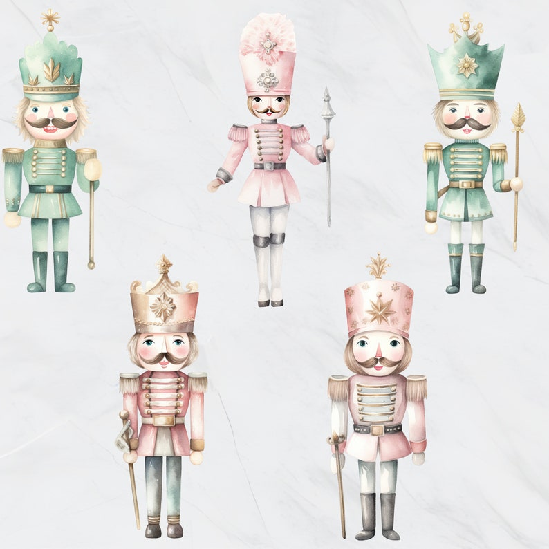 Pastel Nutcracker Clipart Watercolor Nutcracker Bundle - Etsy