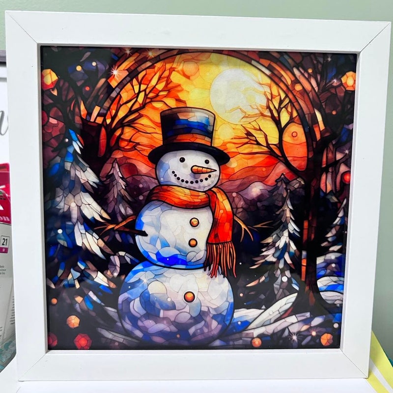 Snowman Shadow Box - Etsy