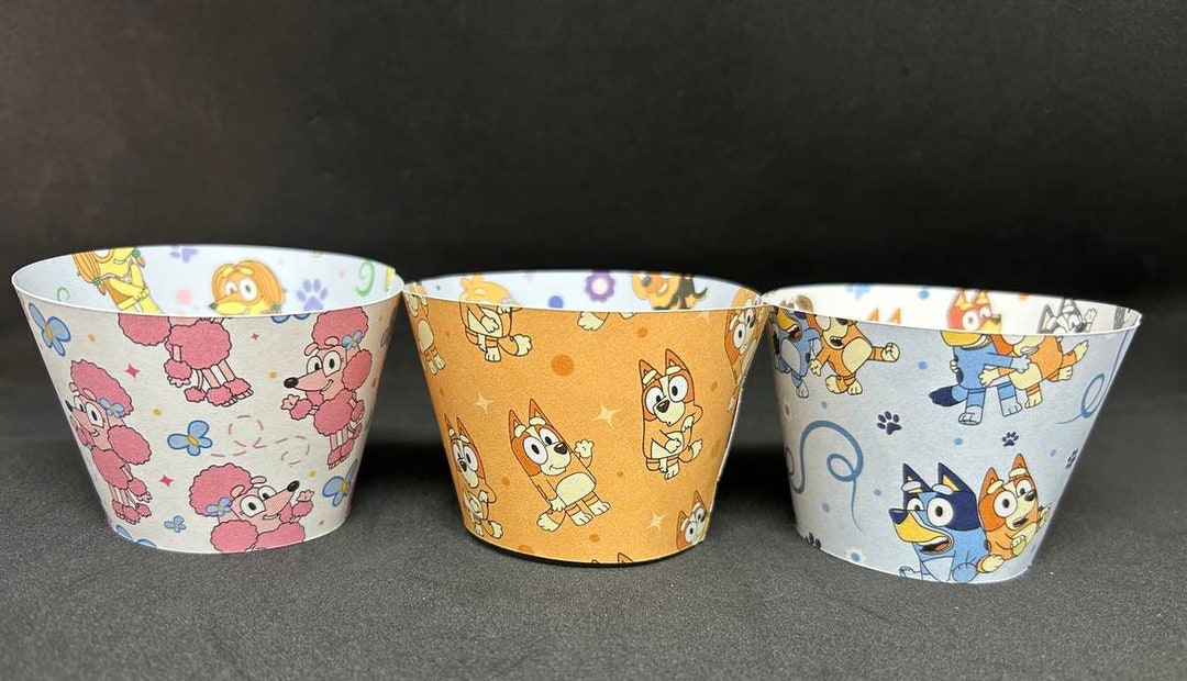 Bluey Cupcake Wrap Double Side Cupcakes Wrappers, Cupcake Sleeves ...
