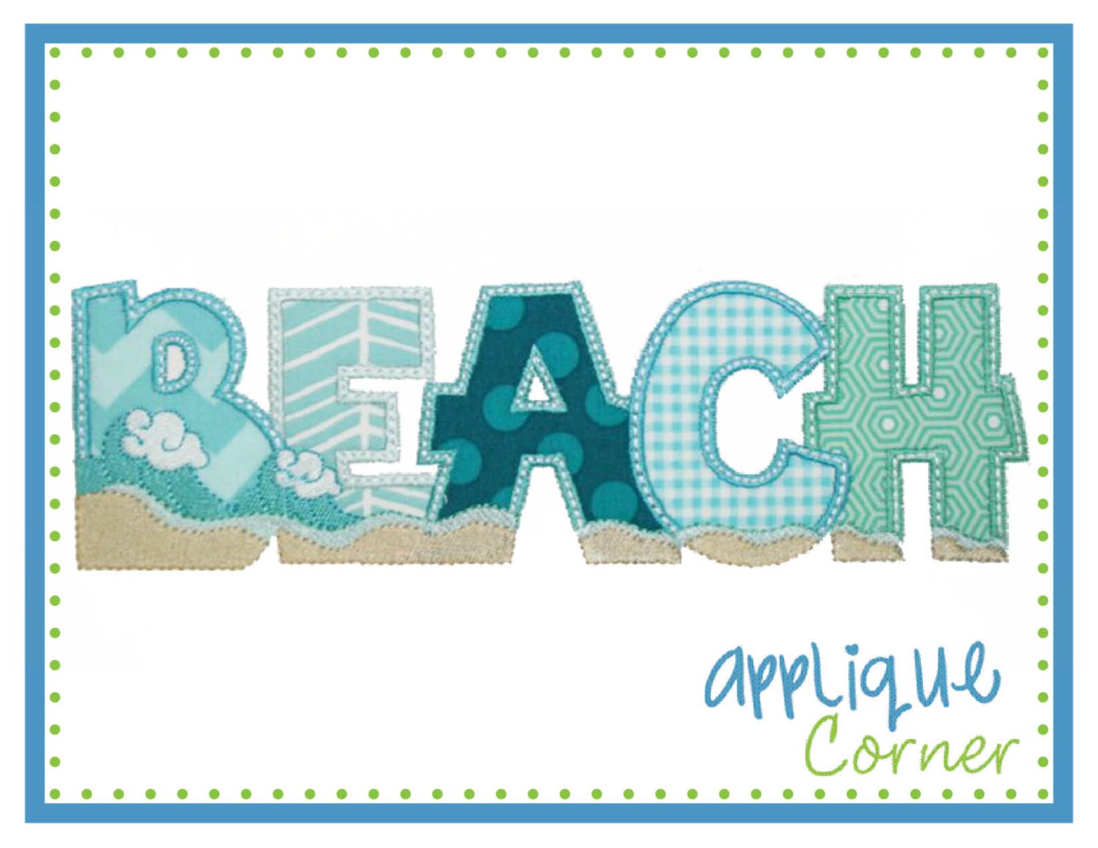 INSTANT DOWNLOAD Beach Wave applique design in digital format | Etsy