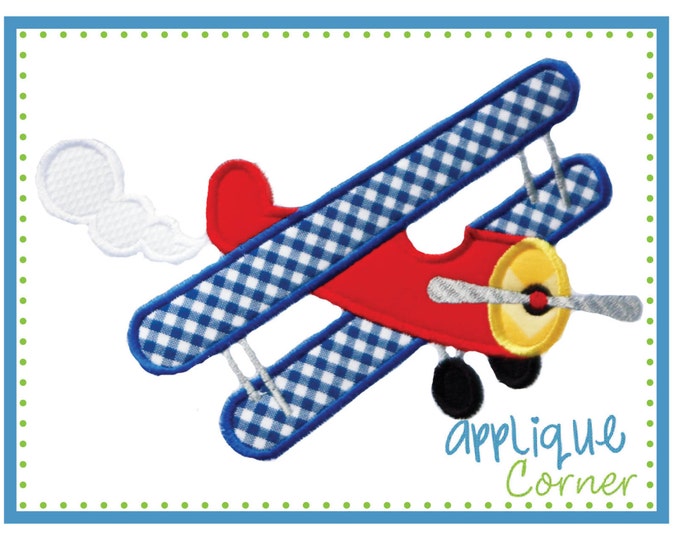 Airplane Prop Plane Applique Digital Design for Embroidery Machine by ...