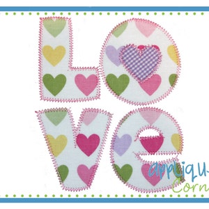 912 LOVE Word Valentine's Day Applique Design in Digital | Etsy