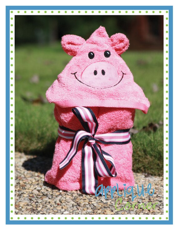 443 Pig Piggy Barn Yard Applique for Hooded Towels Digital | Etsy