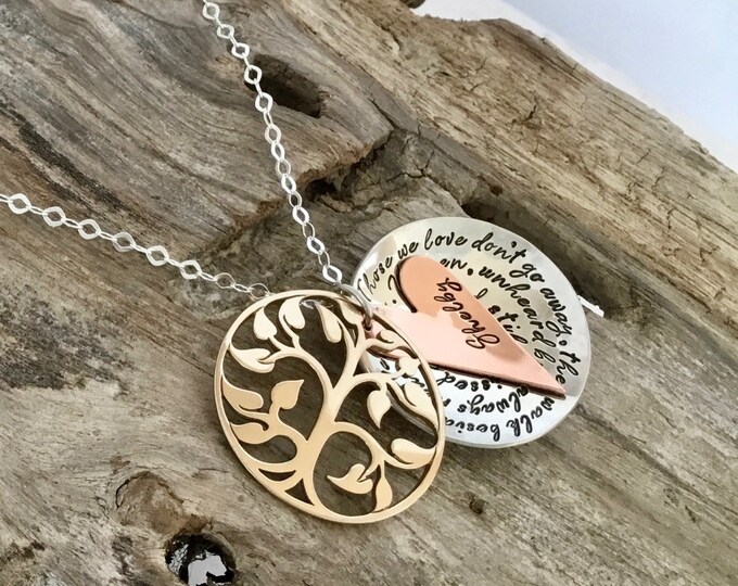 Customizable Memorial Tree of Life Necklace With Poem Locket - Sympathy ...