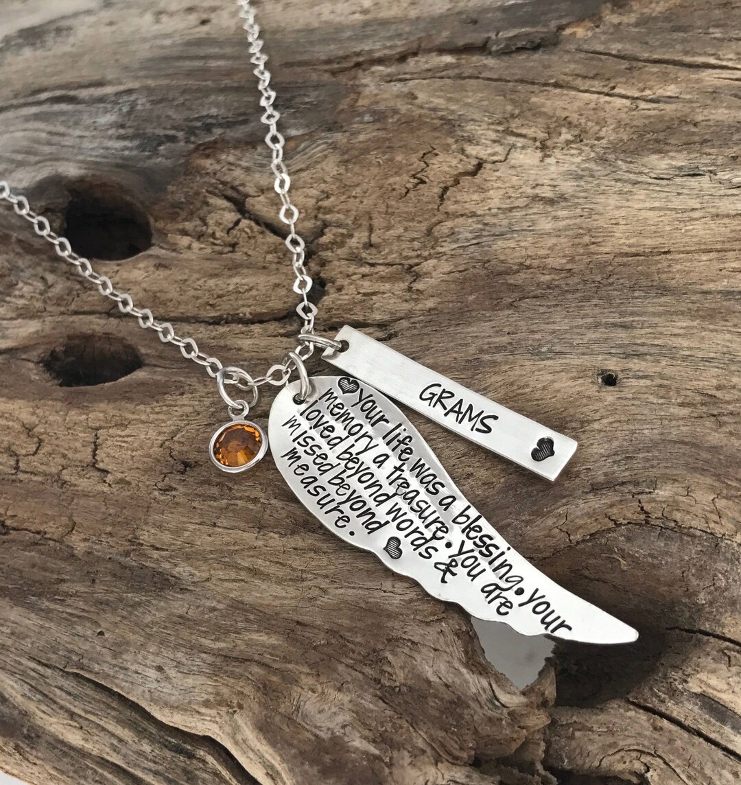 Personalized Sterling Silver Memorial Necklace - Remembering Loved Ones ...