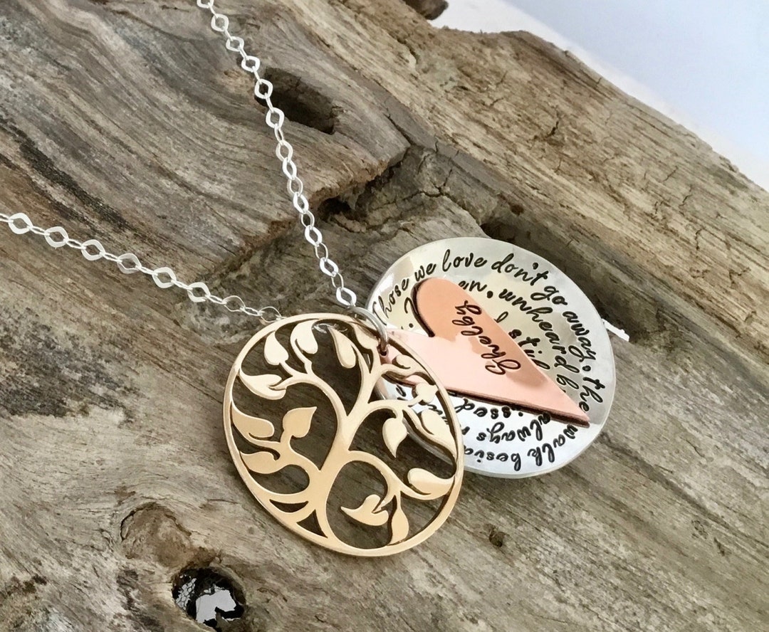 Customizable Memorial Tree of Life Necklace With Poem Locket - Sympathy ...
