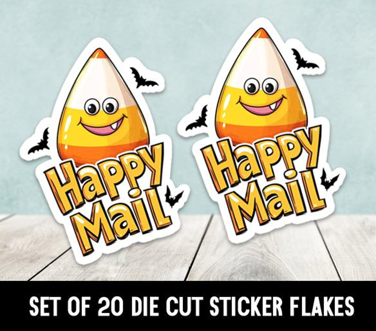 Candy Corn Happy Mail Halloween Die Cut Stickers Set of 20 Halloween ...