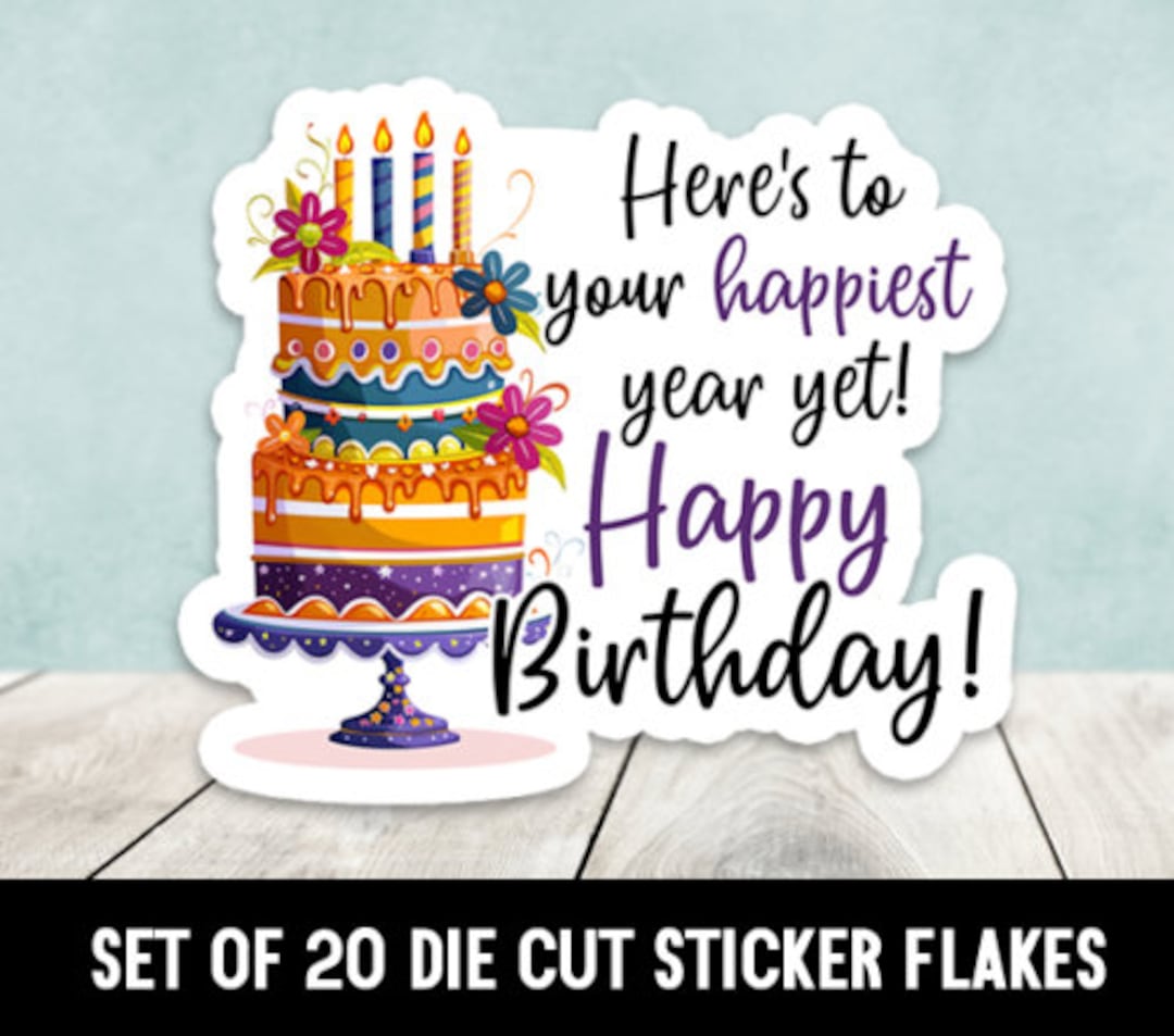 Happy Birthday Greeting Die Cut Stickers Happy Mail - Set of 20 - Etsy