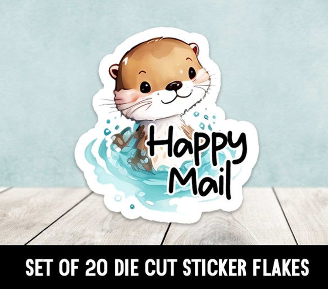 Otter Happy Mail Die Cut Stickers - Set of 20 - Gifts for Her - Pen Pal ...
