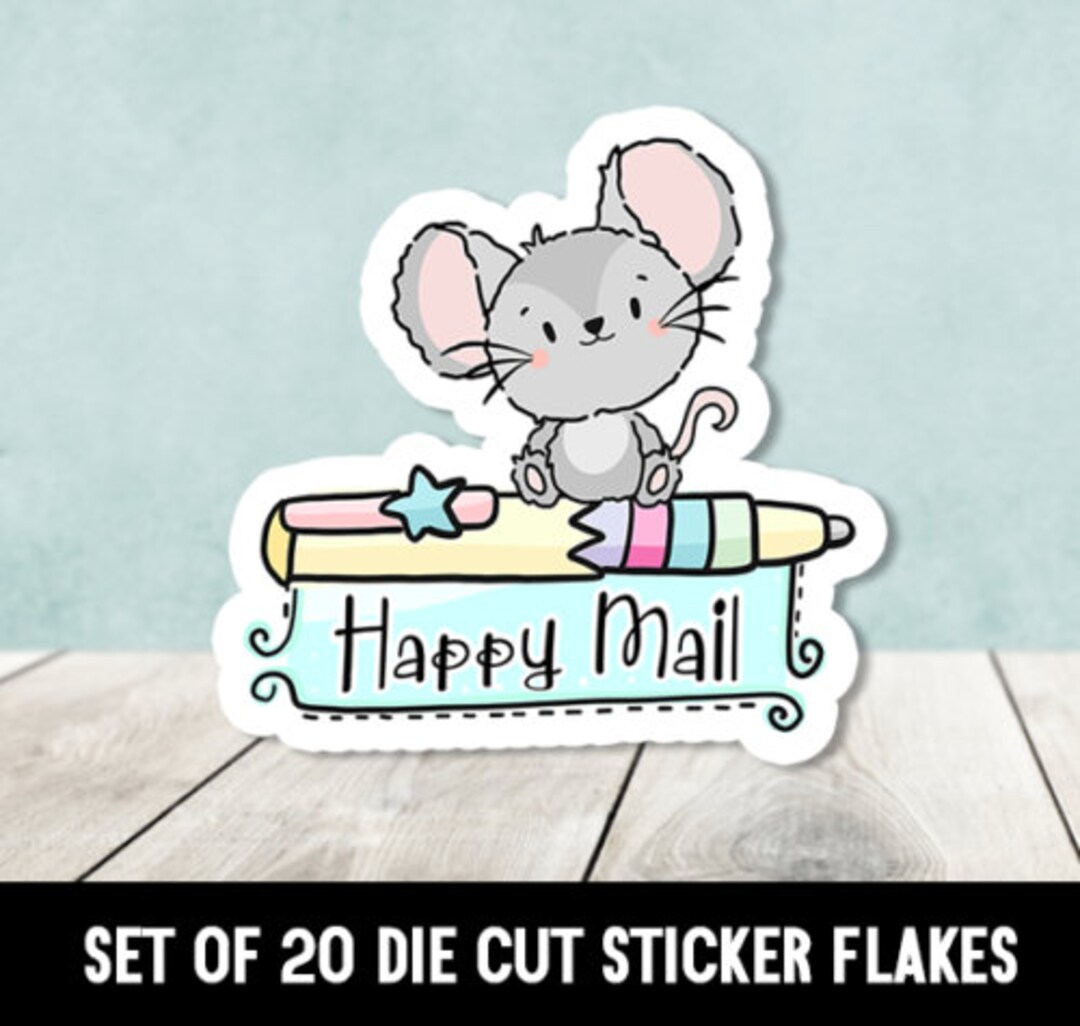 Mouse Happy Mail Die Cut Stickers - Set of 20 - Etsy