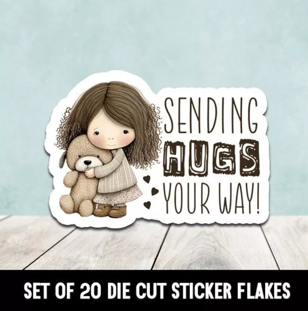 Sending Hugs Your Way Doll Die Cut Stickers Happy Mail - Set of 20 - Etsy
