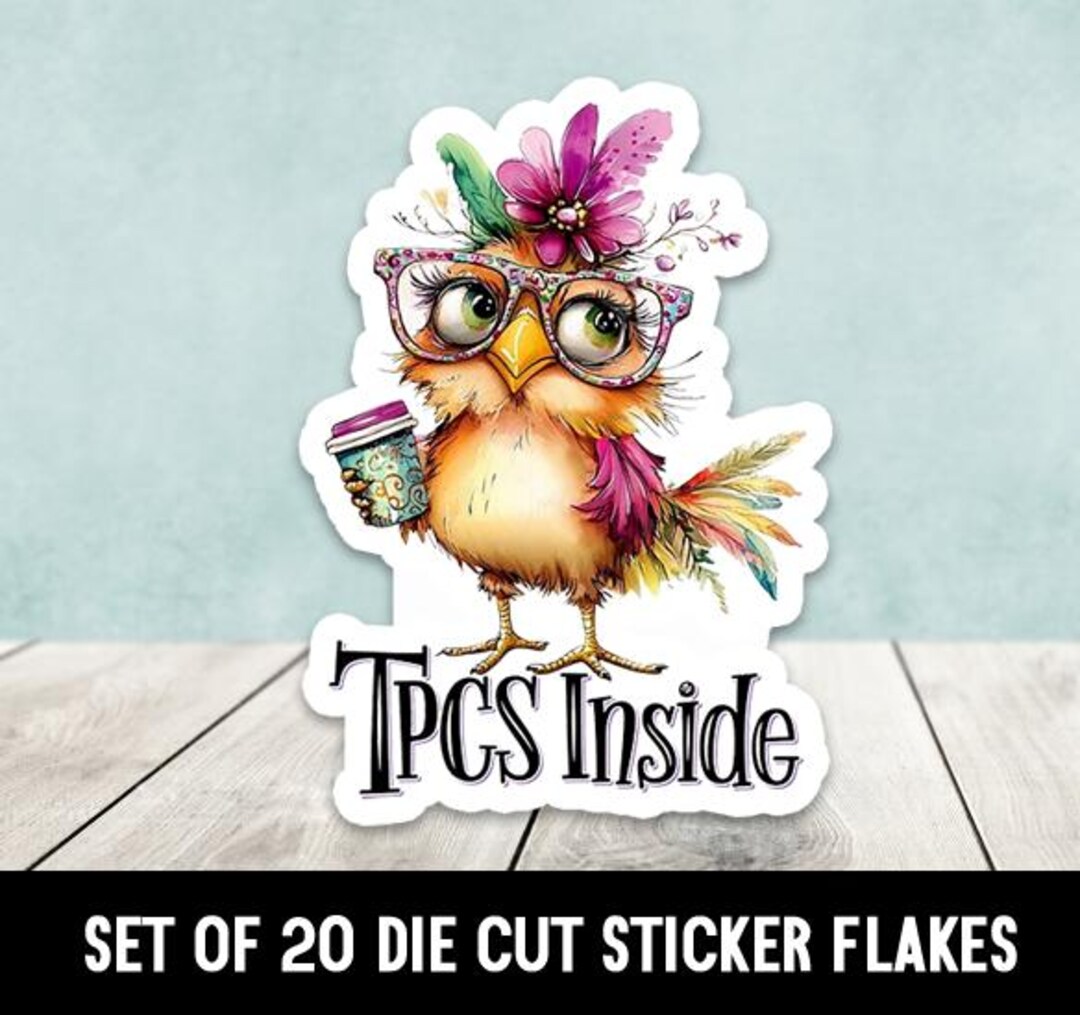 Tpcs Inside Whimsical Chicken Traveling Postcards Die Cut Stickers ...