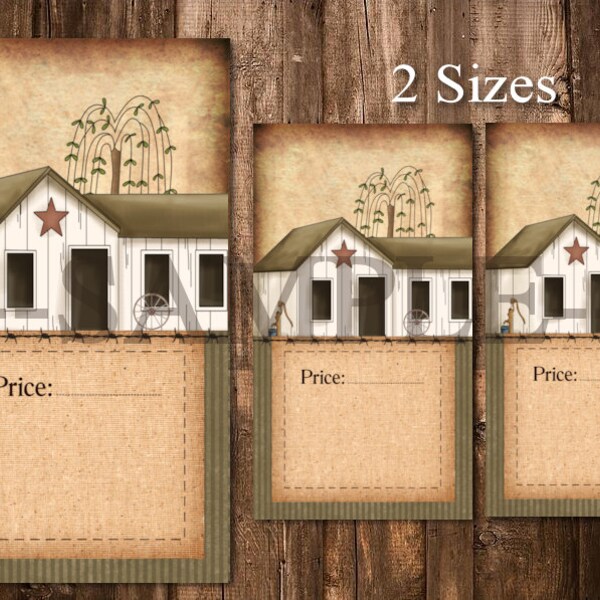 Primitive Tags - Etsy