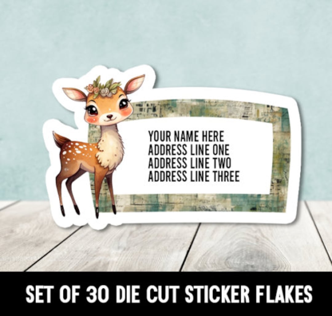 Cute Deer Woodland Design Set of 30 Die Cut Address Labels - Etsy