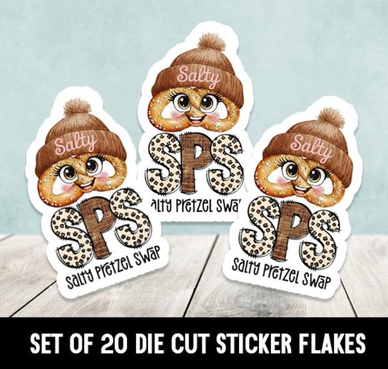 Custom SPS Salty Pretzel Swap Group Name Stickers Die Cut Stickers ...
