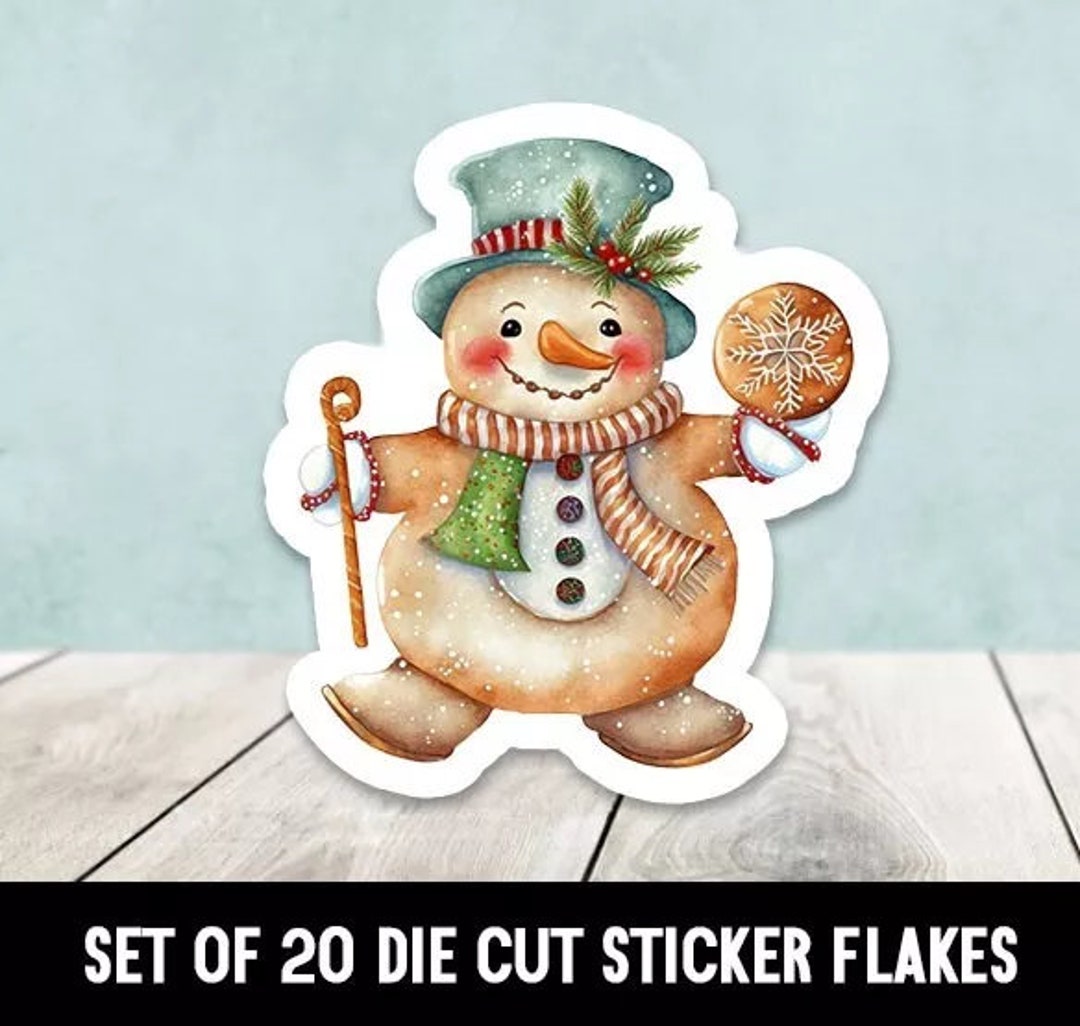 Vintage Snowman Die Cut Stickers - Set 20 - Etsy