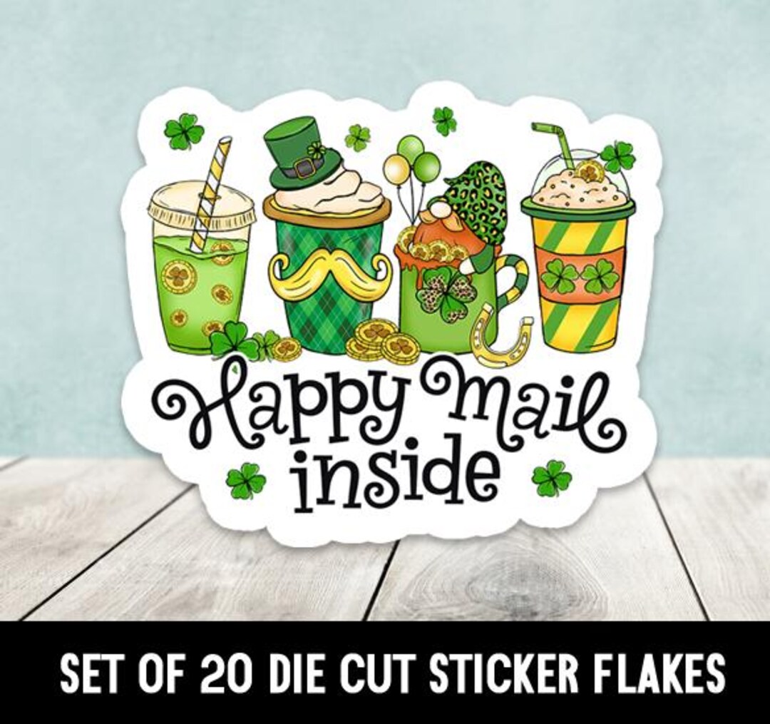 St Patricks Happy Mail Inside Die Cut Stickers Happy Mail Set of 20 - Etsy