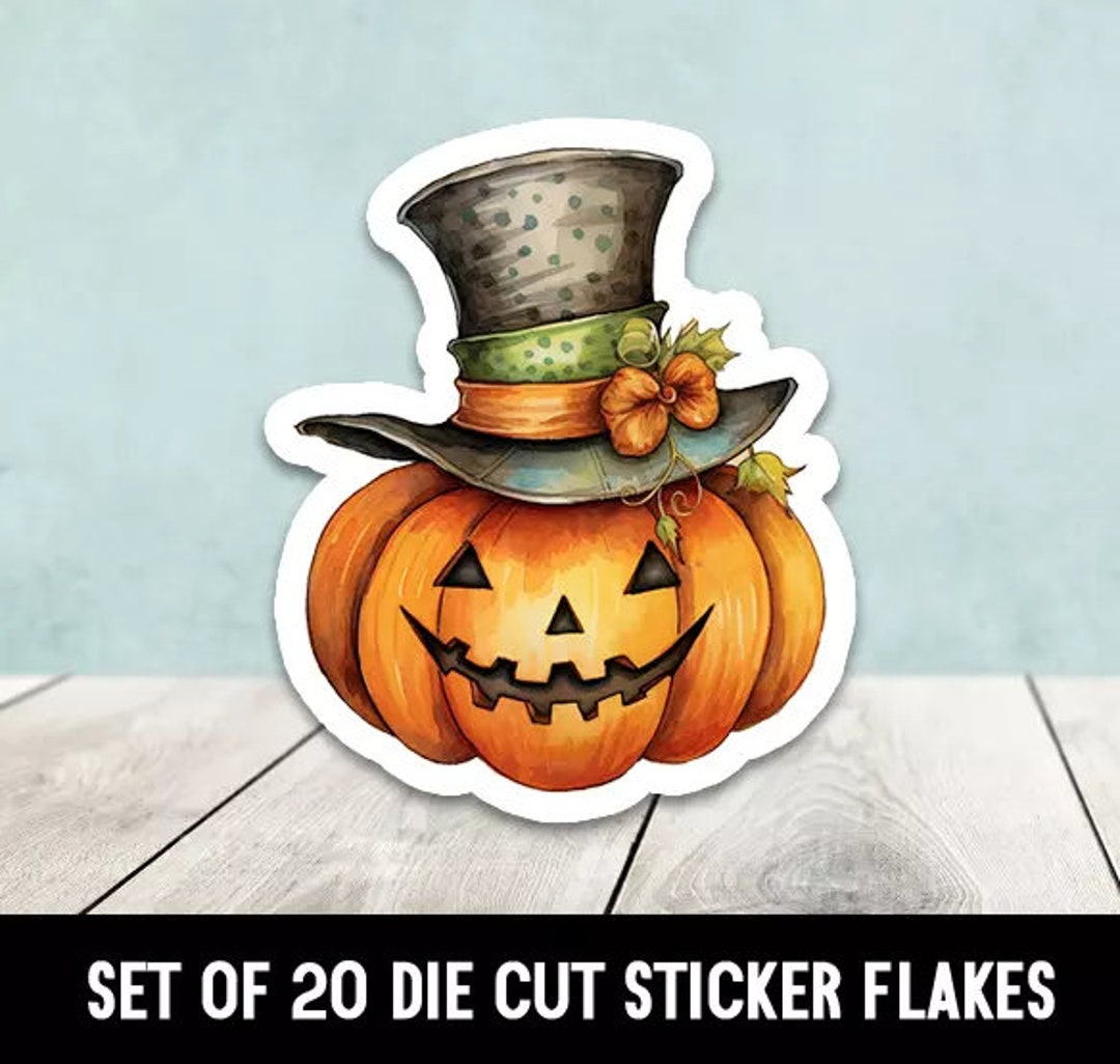 Jack O Lantern Halloween Die Cut Stickers Happy Mail - Set of 20 - Etsy