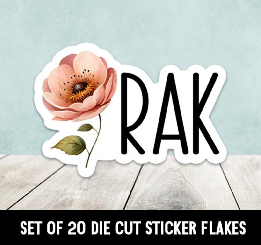 RAK Flower Random Act of Kindness Die Cut Stickers Happy Mail - Set of ...