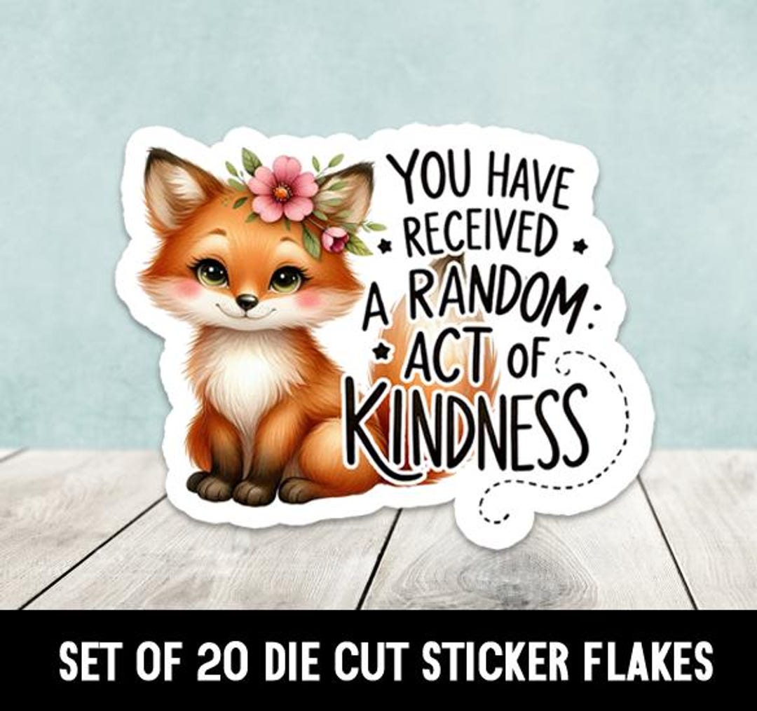RAK Fox Random Act of Kindness Die Cut Stickers Happy Mail - Set of 20 ...