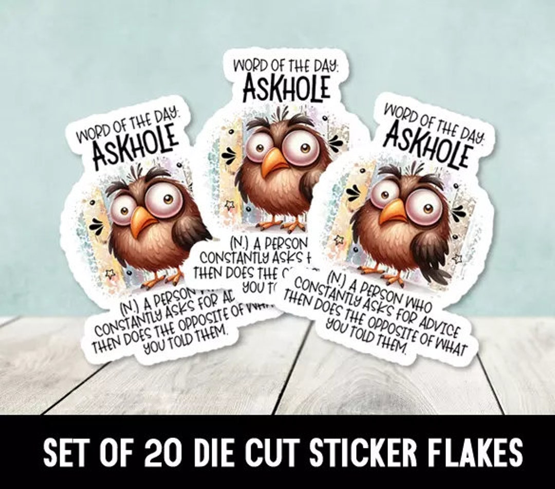 Word of the Day Askhole Snarky Die Cut Sticker Happy Mail -set of 20 - Etsy