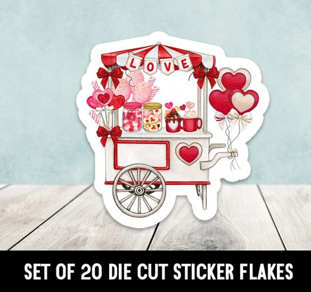 Valentine Cart Die Cut Stickers Happy Mail - Set of 20 - Etsy