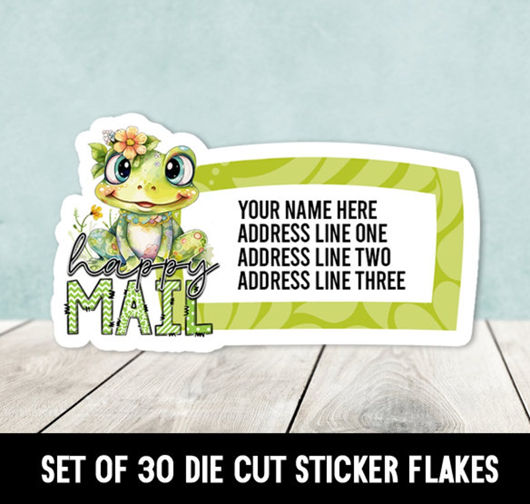 Happy Mail Frog Set of 30 Die Cut Address Labels - Etsy