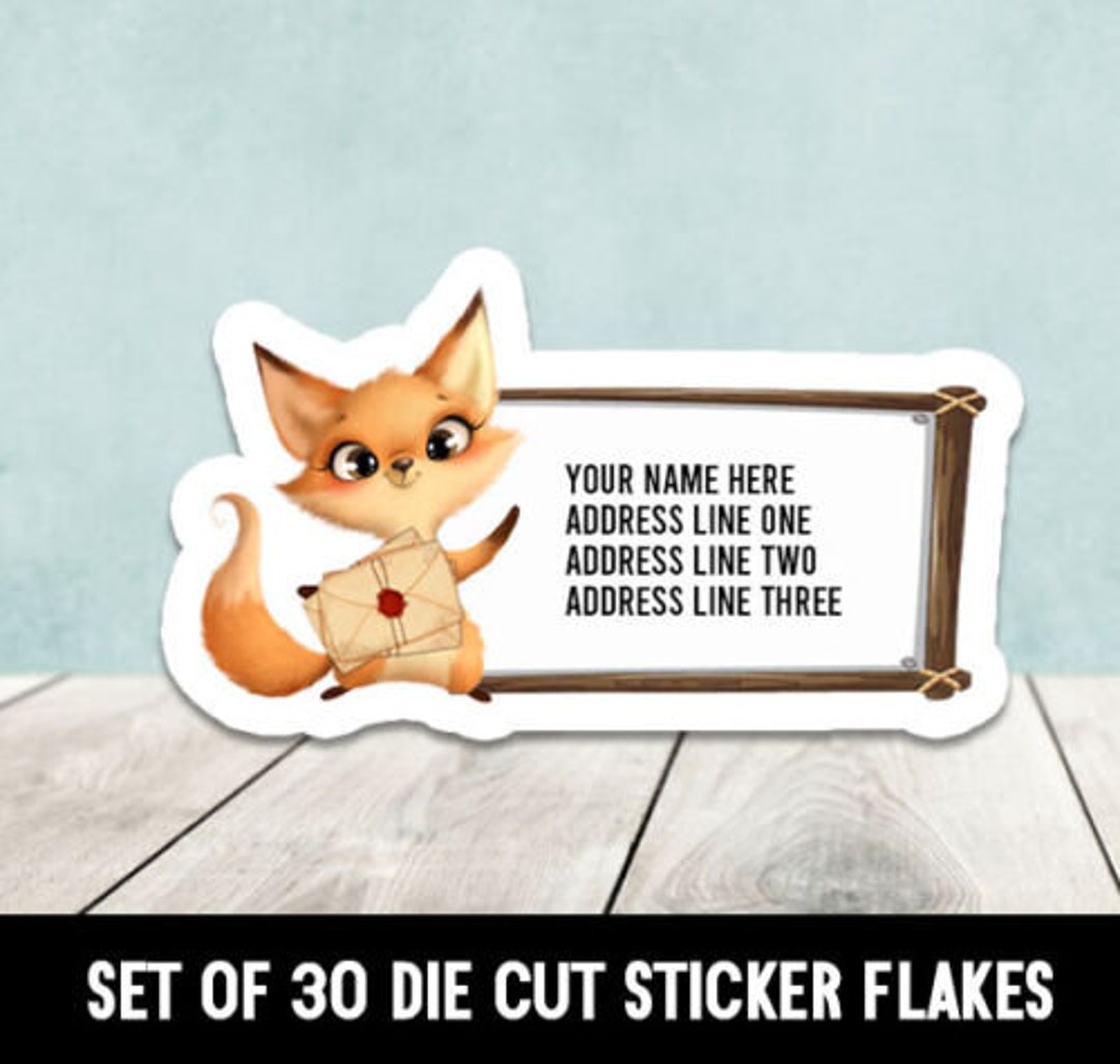 Custom Fox Letters Die Cut Stickers Envelope Die Cut Address Labels - Etsy