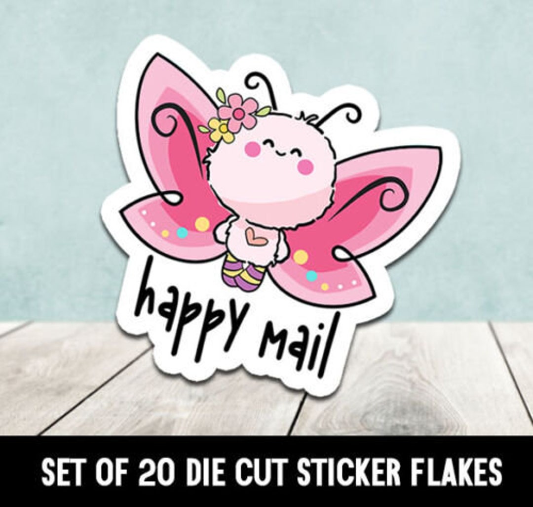 Pink Butterfly Die Cut Sticker Flakes - Set of 20 - Etsy