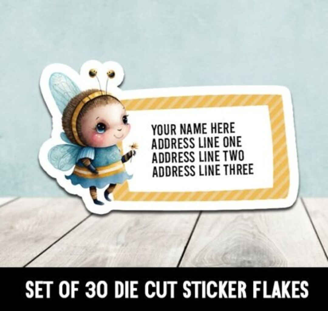 Bumble Bee Girl Set of 30 Die Cut Address Labels - Etsy