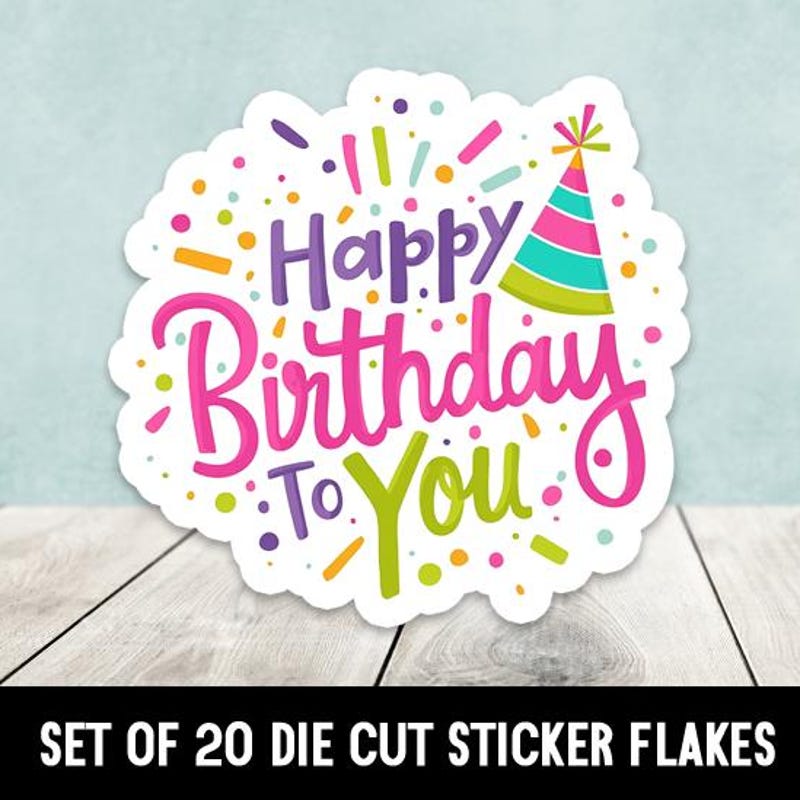 Happy Birthday Stickers - Etsy
