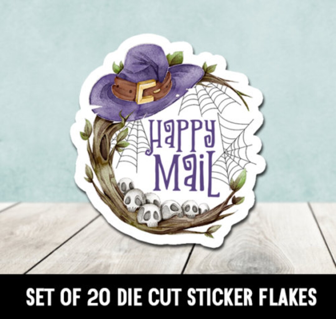 Halloween Happy Mail Witch Hat Die Cut Stickers - Set of 20 - Etsy