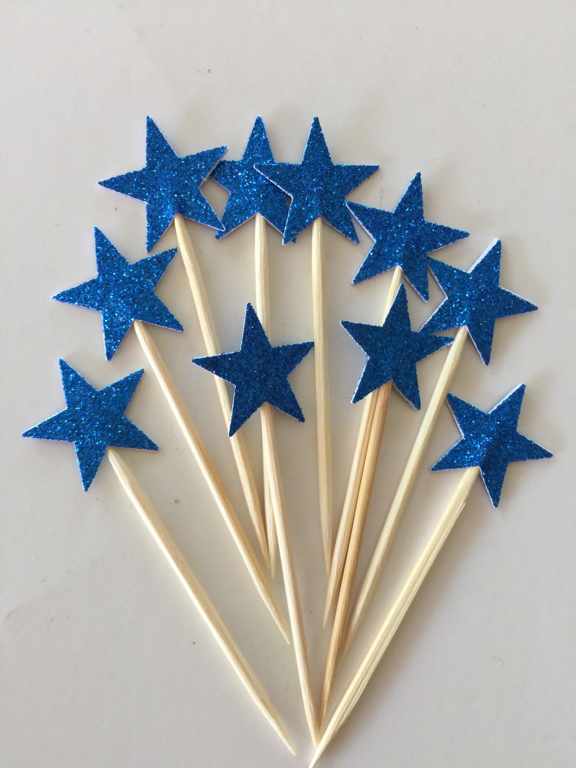 24 Pieces Royal Blue GLITTER STAR Cupcake Toppers Bridal - Etsy