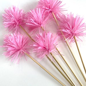 12 Pcs Small PINK Drink on Skewer Stick- Birthday Party, Cake Toppers ...