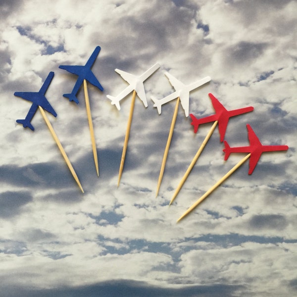 Airplane Cupcake Toppers - Etsy