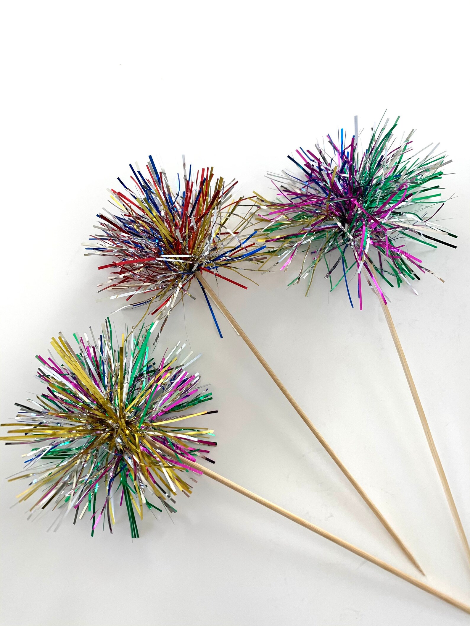 12 Pcs Rainbow Tinsel on Skewer Stick Birthday Party Cake - Etsy