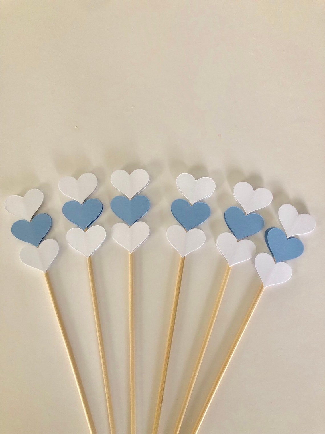 12 PCS Blue and White Heart Birthday Bridal Showers - Etsy