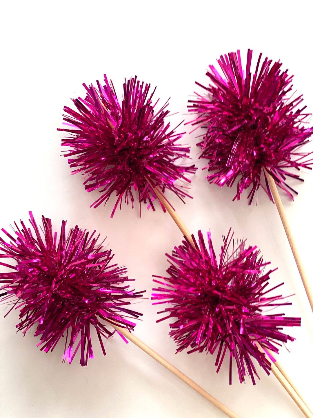 12 Pcs Small Fuschia Drink Stirrers on Skewer Stick- Birthday Party ...
