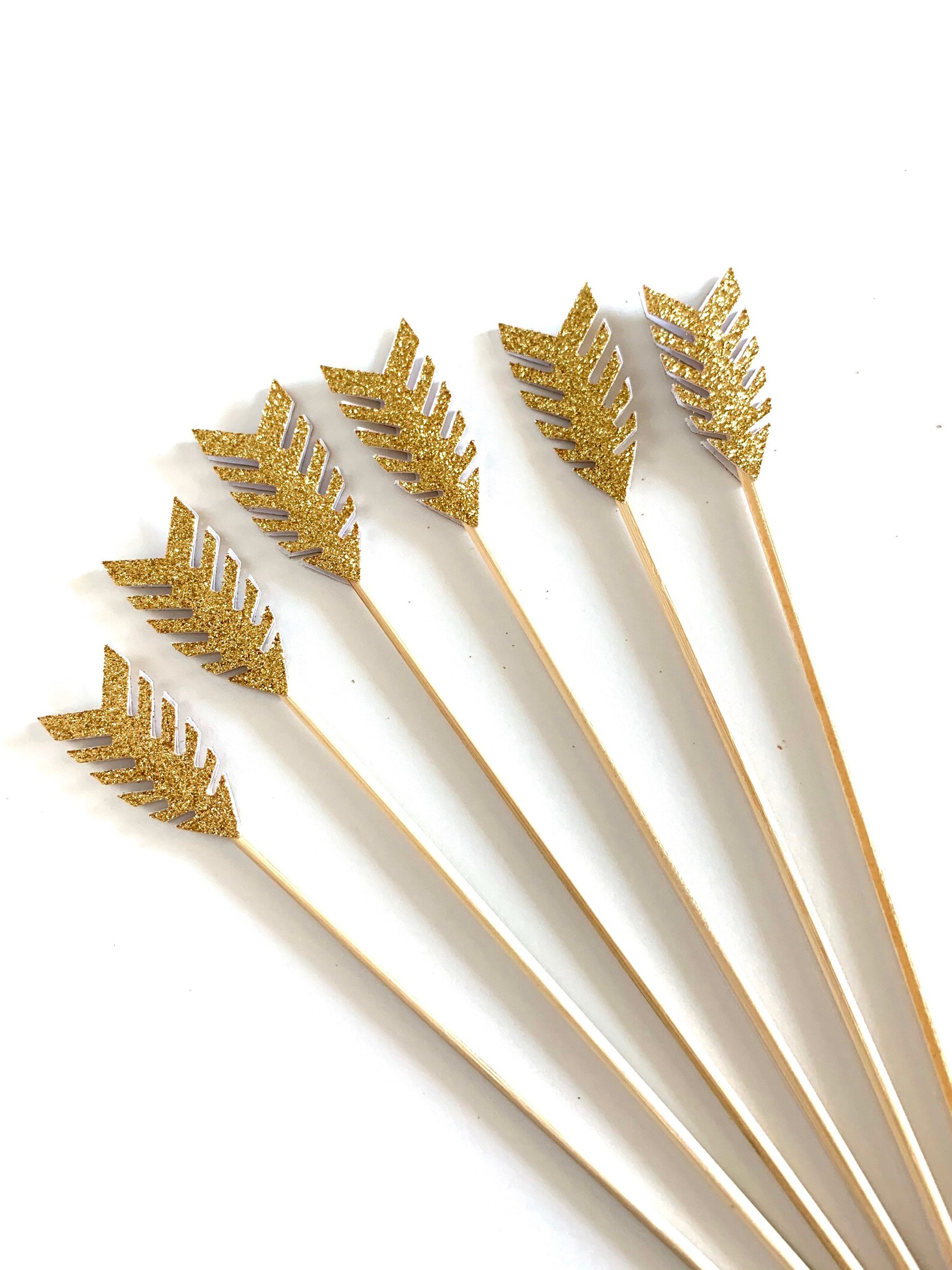 24 PCS GOLD GLITTER Arrow Cupcake Toppers , Birthdays, Party Decor ...