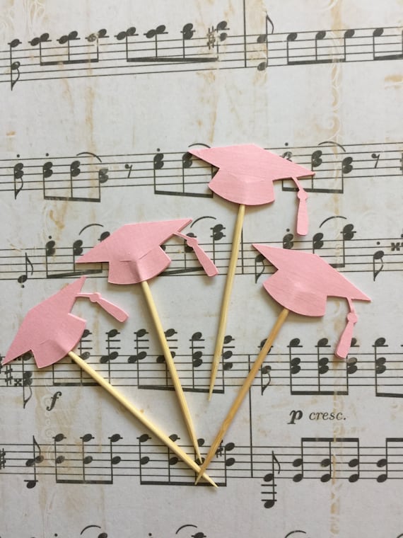 24 Pieces PINK Graduation Cap Cupcake Toppers Toothpicks - Etsy