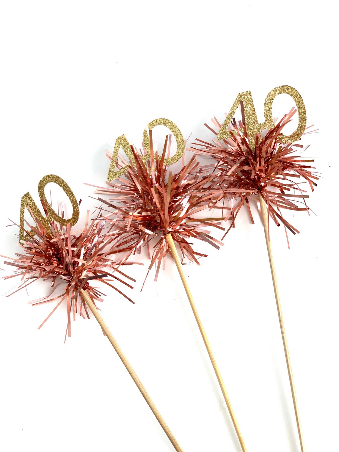 12 Pcs Rose Gold Tinsel Personalized Tinsel Skewer Stick - Etsy